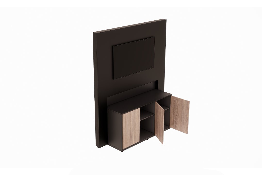 Painel de TV com armário Harvard | Funcional Mobiliário Corporativo